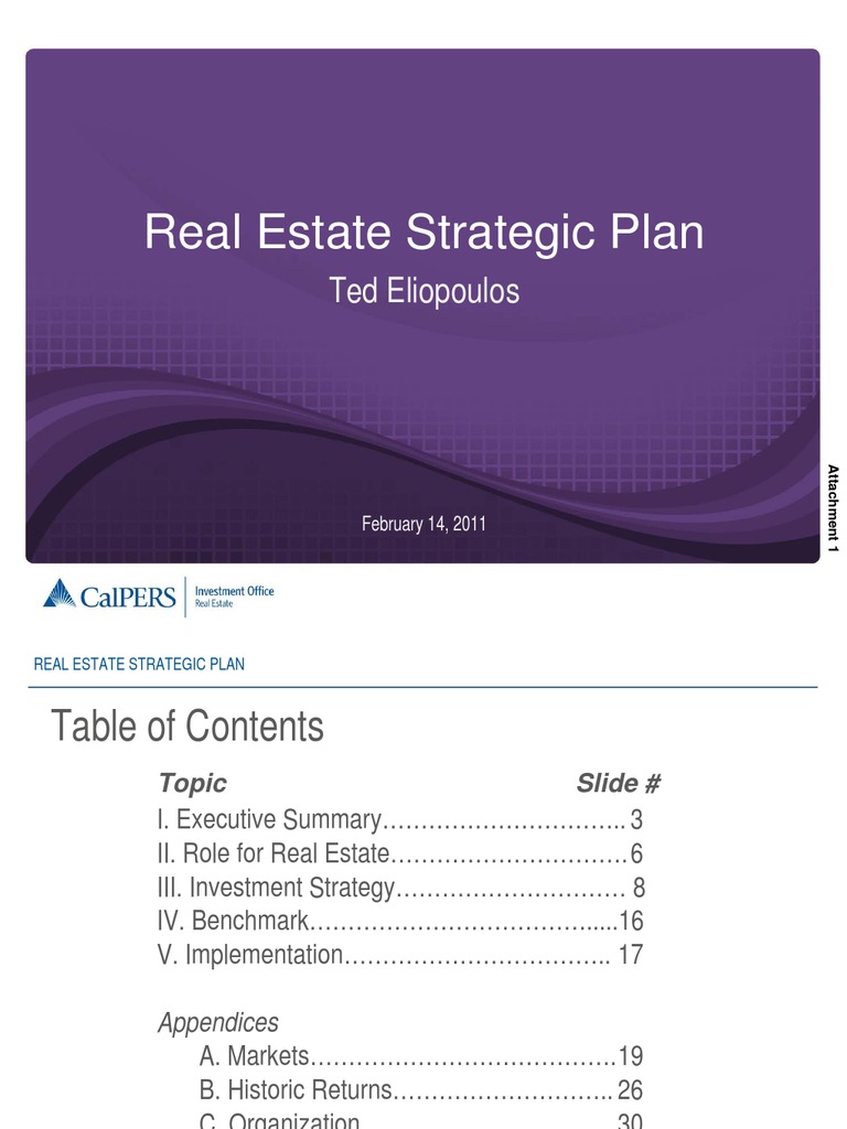 Calpers Real Estate Strategic PLan | PDF | Leverage (Finance) | Investing