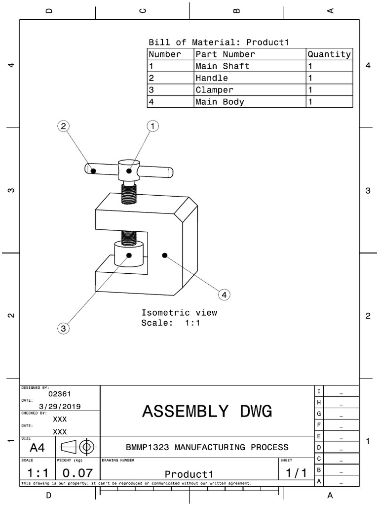Assembly Drawing PDF | PDF
