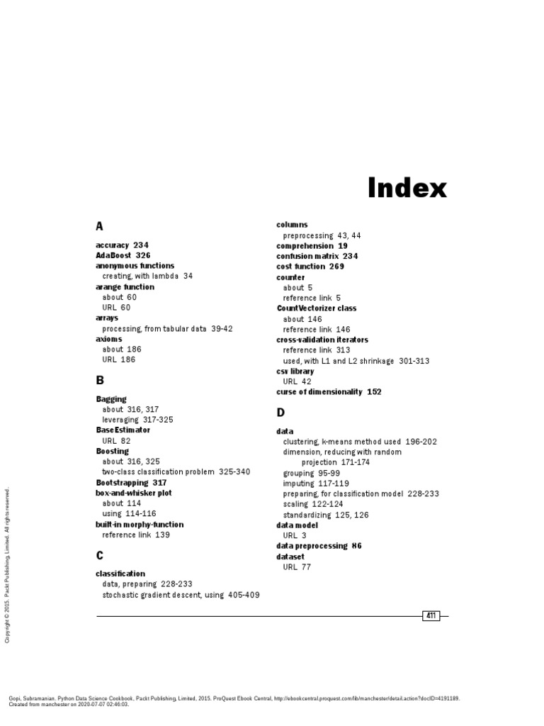 Python Data Science Cookbook - (Index) | PDF | Artificial Intelligence ...