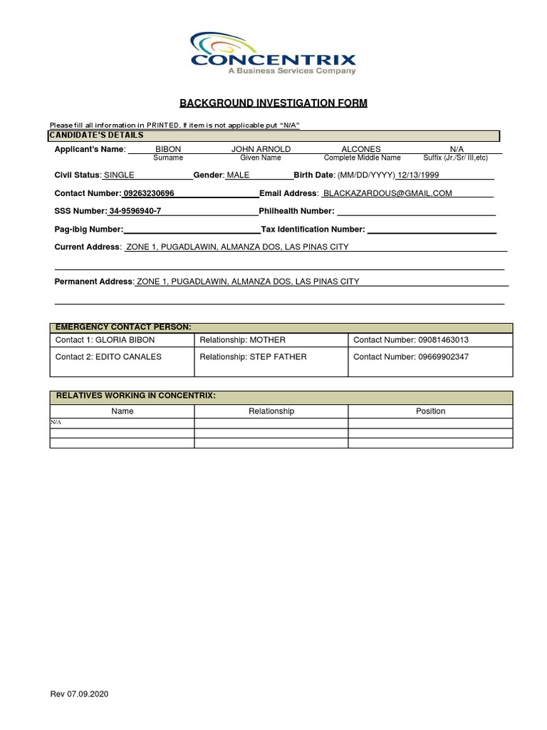 Bgi Form PDF | Download Free PDF | Educational Stages | Learning