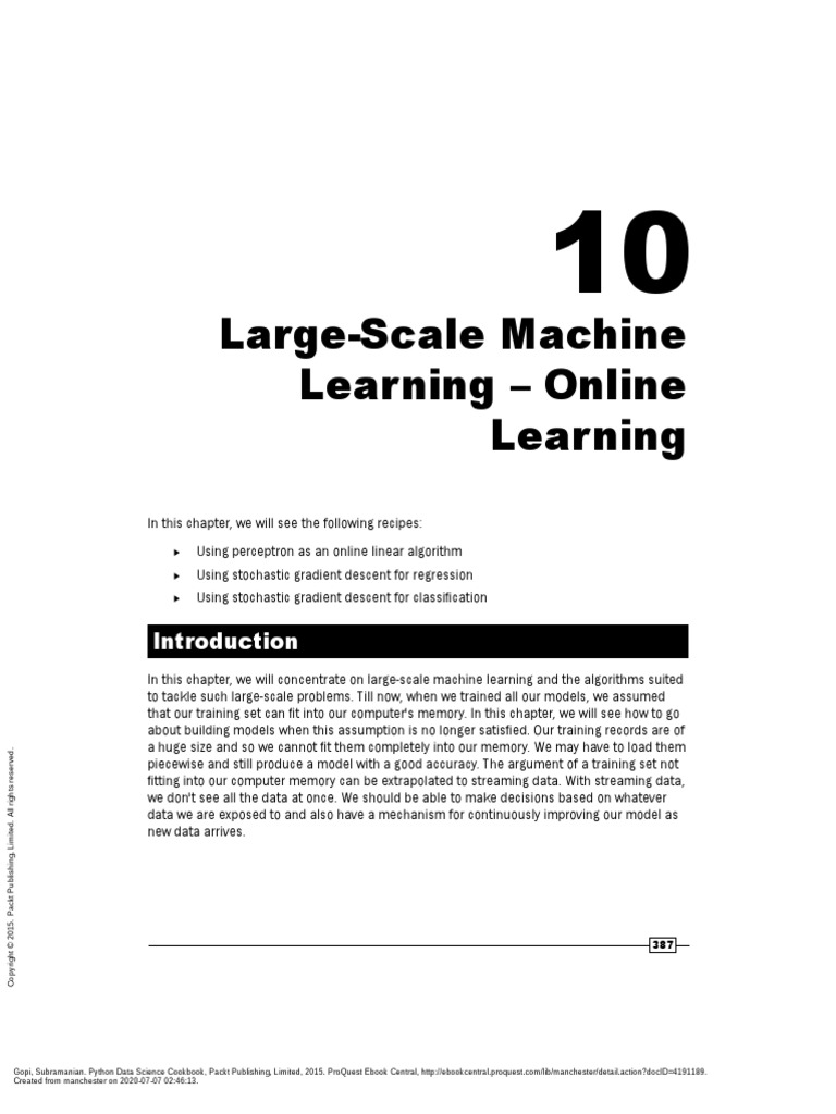 Python Data Science Cookbook - (Chapter 10 Large-Scale Machine Learning ...