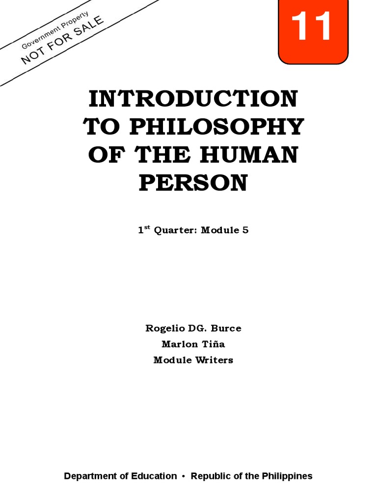 To Philosophy of The Human Person: 1 Quarter: Module 5 | PDF | Argument ...