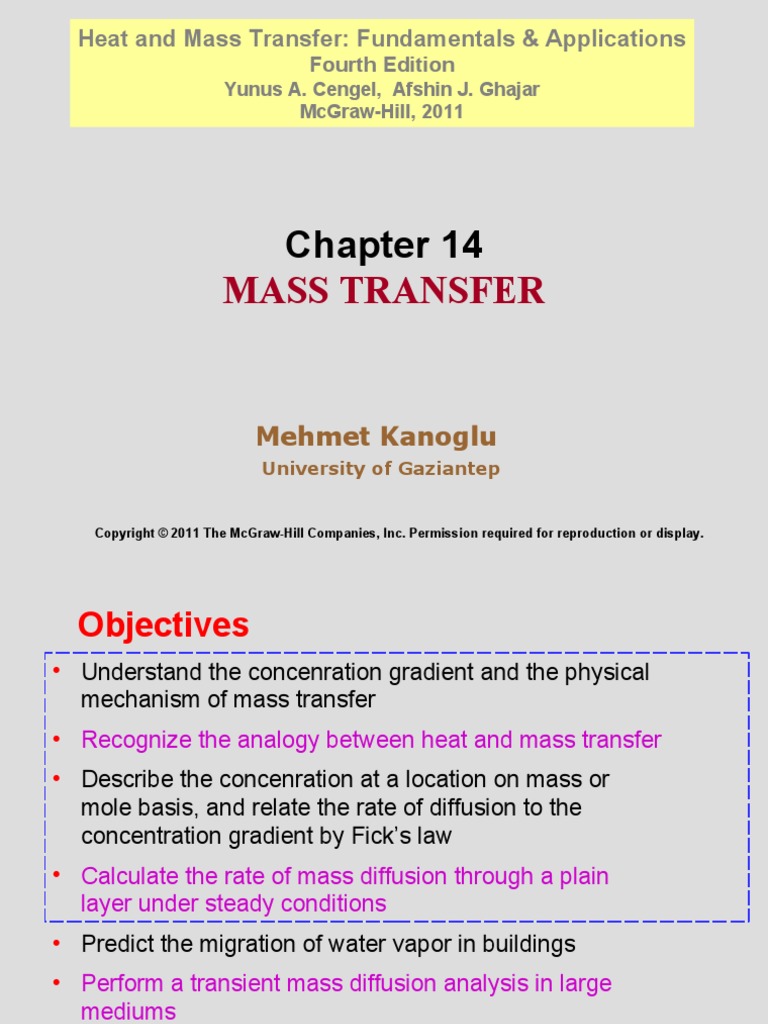 Heat And Mass Transfer Fundamentals Applications Pdf Diffusion