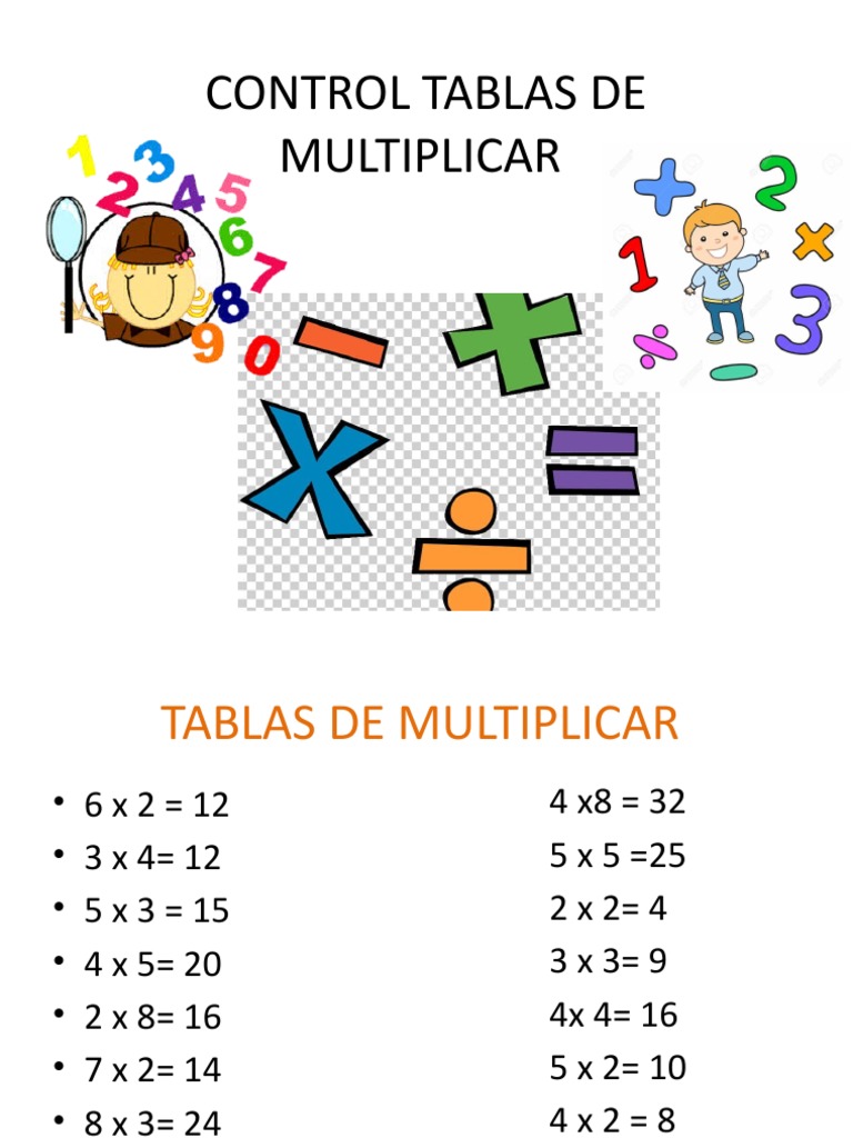Control Tablas de Multiplicar | PDF
