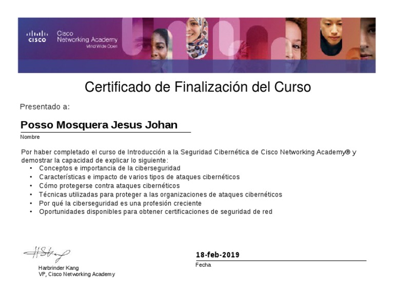Certificado de Ciberseguridad | PDF