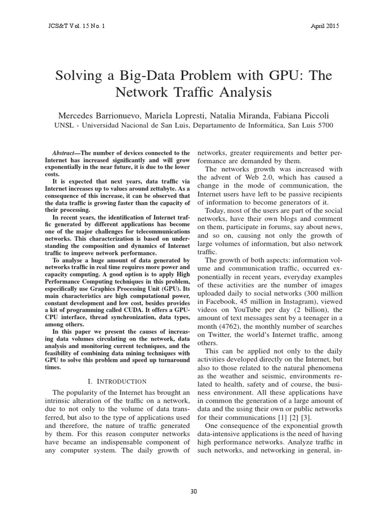 Solving A Big-Data Problem With GPU: The Network Traffic Analysis | PDF | Graphics Processing ...
