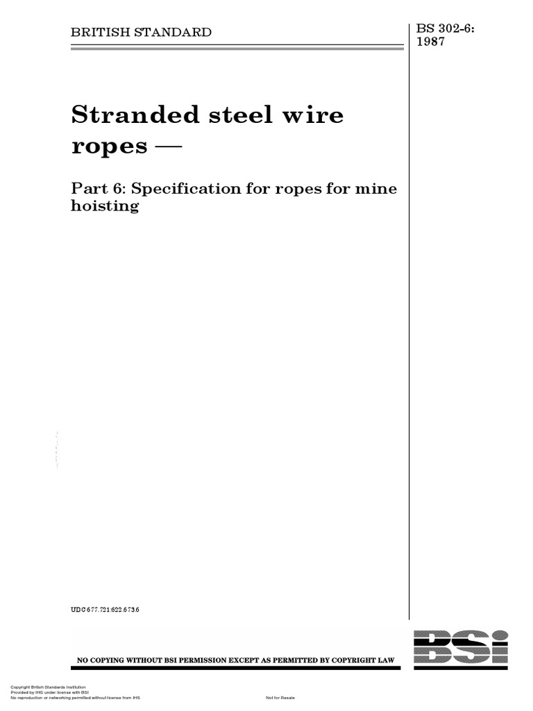 302-6 Stranded Steel Wire Rope For Mine Hoisting PDF | PDF | Rope | Wire