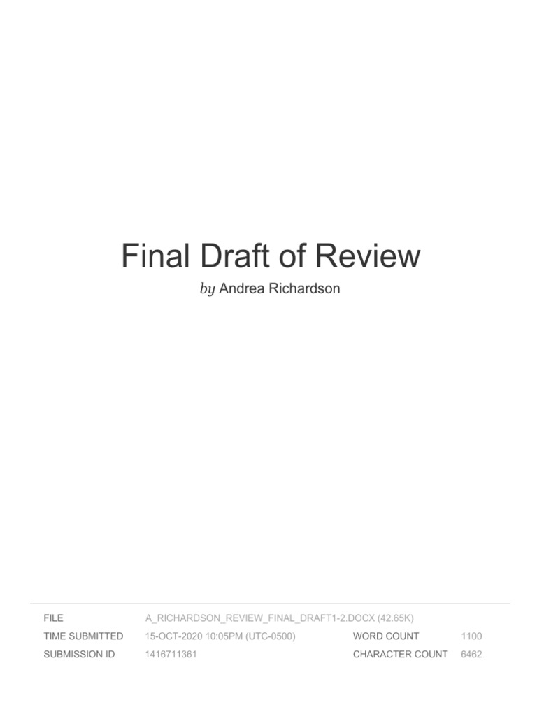 Final Draft of Review | Download Free PDF | Citation | Writing