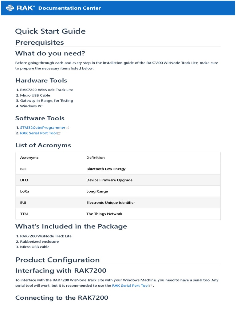 Quick Start Guide - RAKwireless Documentation Center PDF | PDF | Usb ...