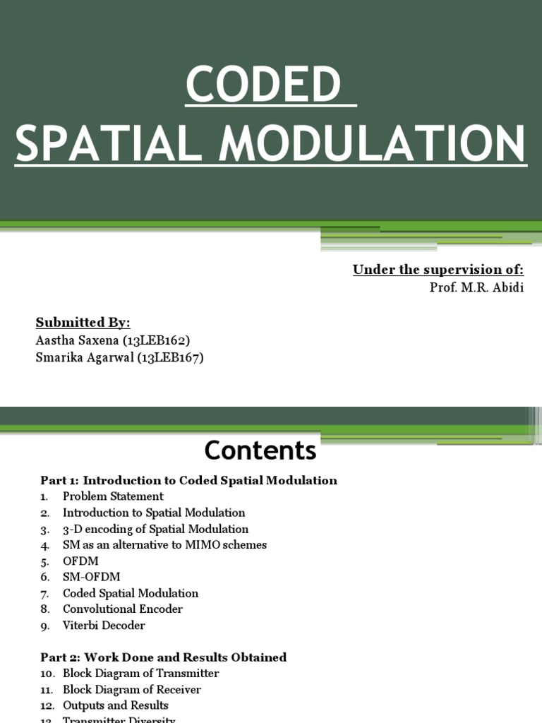 Coded Spatial Modulation | PDF | Orthogonal Frequency Division Multiplexing | Modulation
