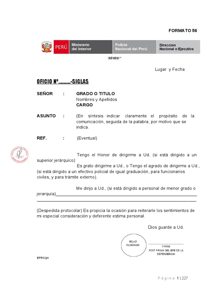 Formato de Oficio Segun El Manual de Documentacion | PDF
