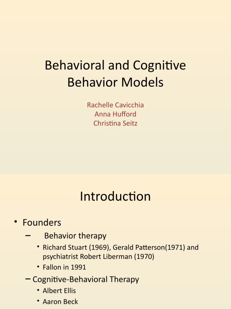Presentation - Behavioral and Cognitive Behavior Models | PDF ...