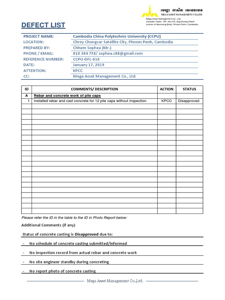 CCPU-Defect List #010-17.jan.2019 PDF | PDF | Building Technology ...