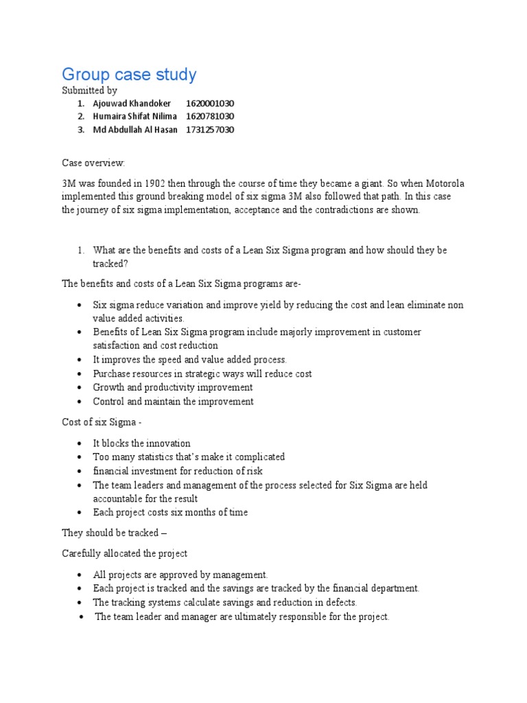 3M's Lean Six Sigma Implementation Analysis | PDF | Six Sigma | Business
