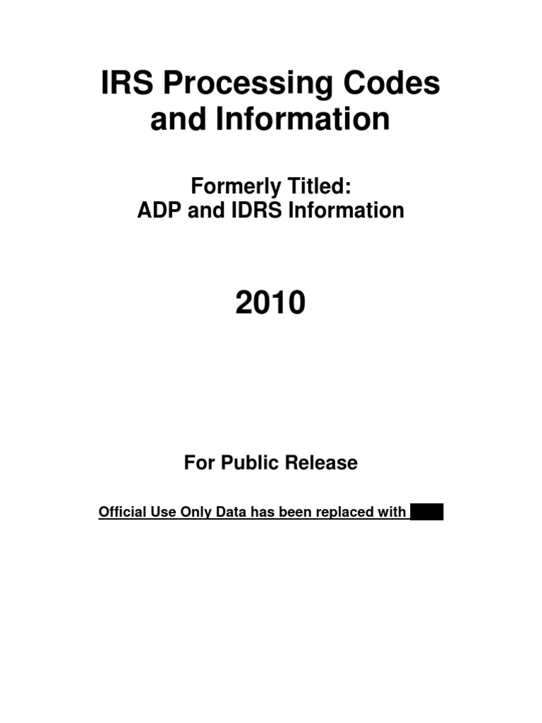 IRS Processing Codes and Information | PDF | Tax Refund | Social ...