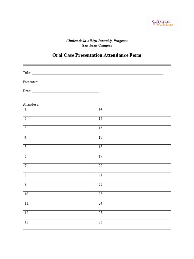 Oral Case Presentation Form | PDF