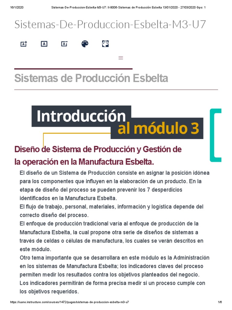 Sistemas-De-Produccion-Esbelta-M3-U7 - II-8006-Sistemas de Producción Esbelta 13 - 01 - 2020 ...
