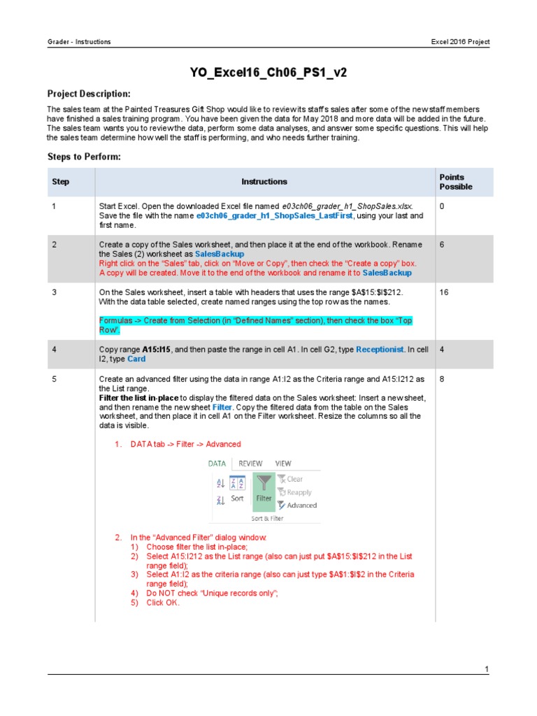 Excel C6 PS1 Detailed Instructions | PDF | Information Technology Management | Incremental Computing