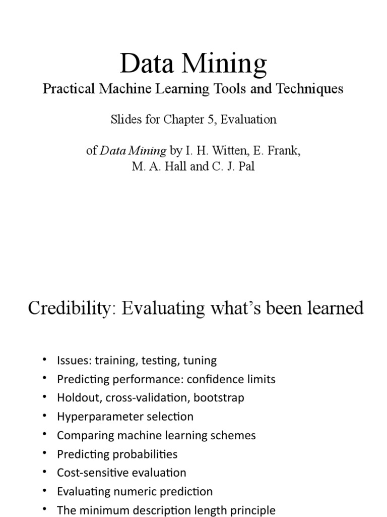 Data Mining: Practical Machine Learning Tools and Techniques | PDF ...