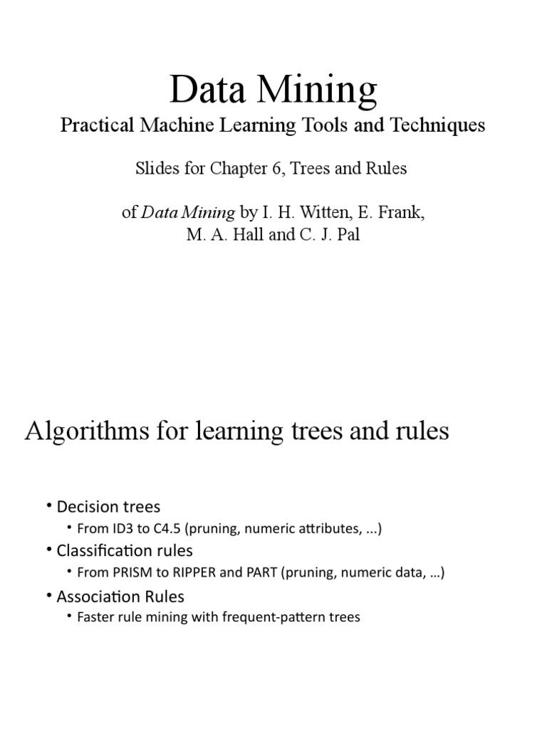 Data Mining: Practical Machine Learning Tools and Techniques | PDF ...
