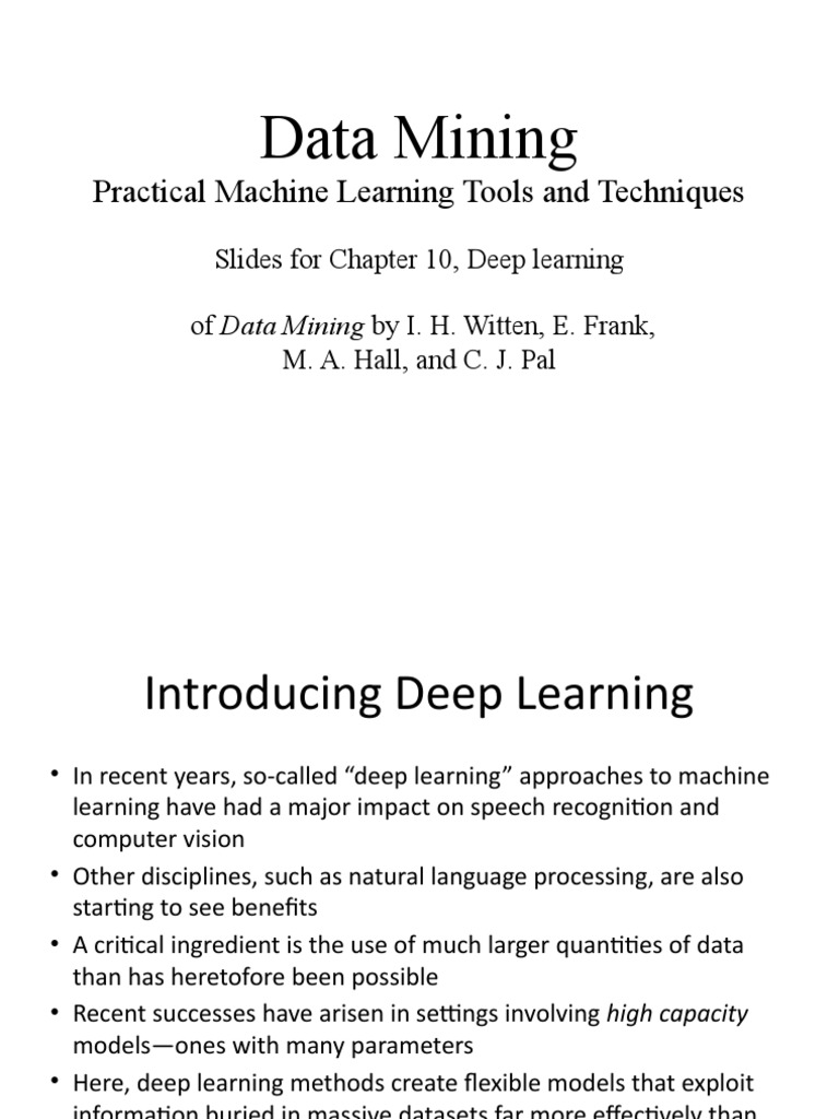 Data Mining: Practical Machine Learning Tools and Techniques | PDF | Deep Learning | Cross ...