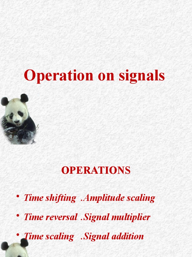 Signal Operations: Time, Amplitude, and More | PDF