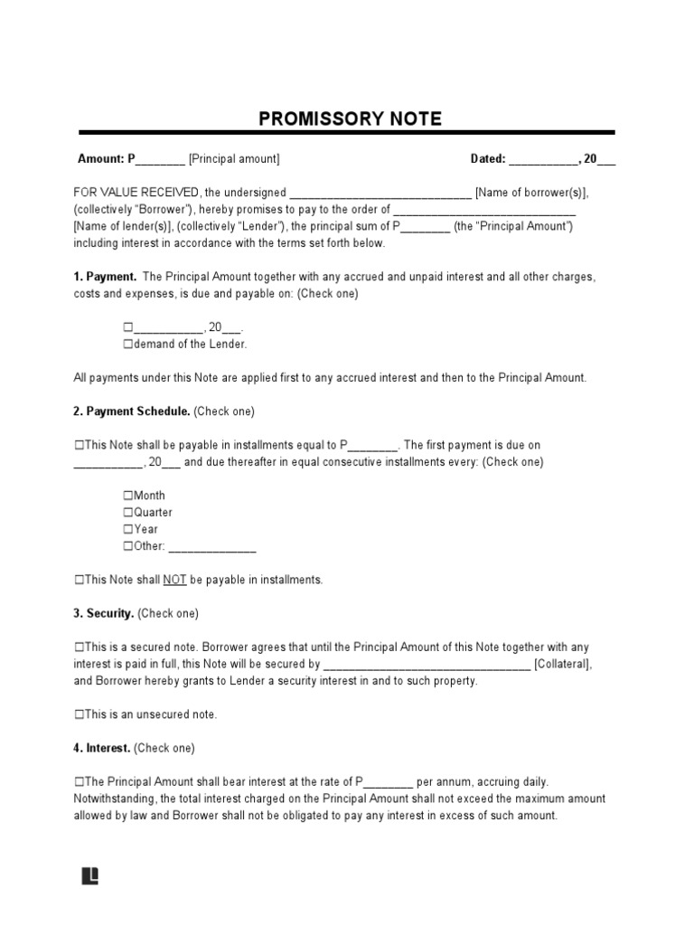 Promissory Note - Sample | PDF | Interest | Guarantee