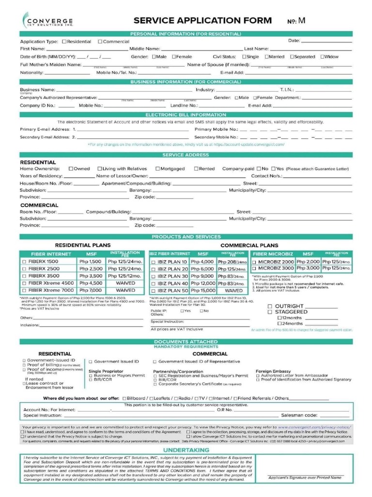 Converge Application Form | PDF