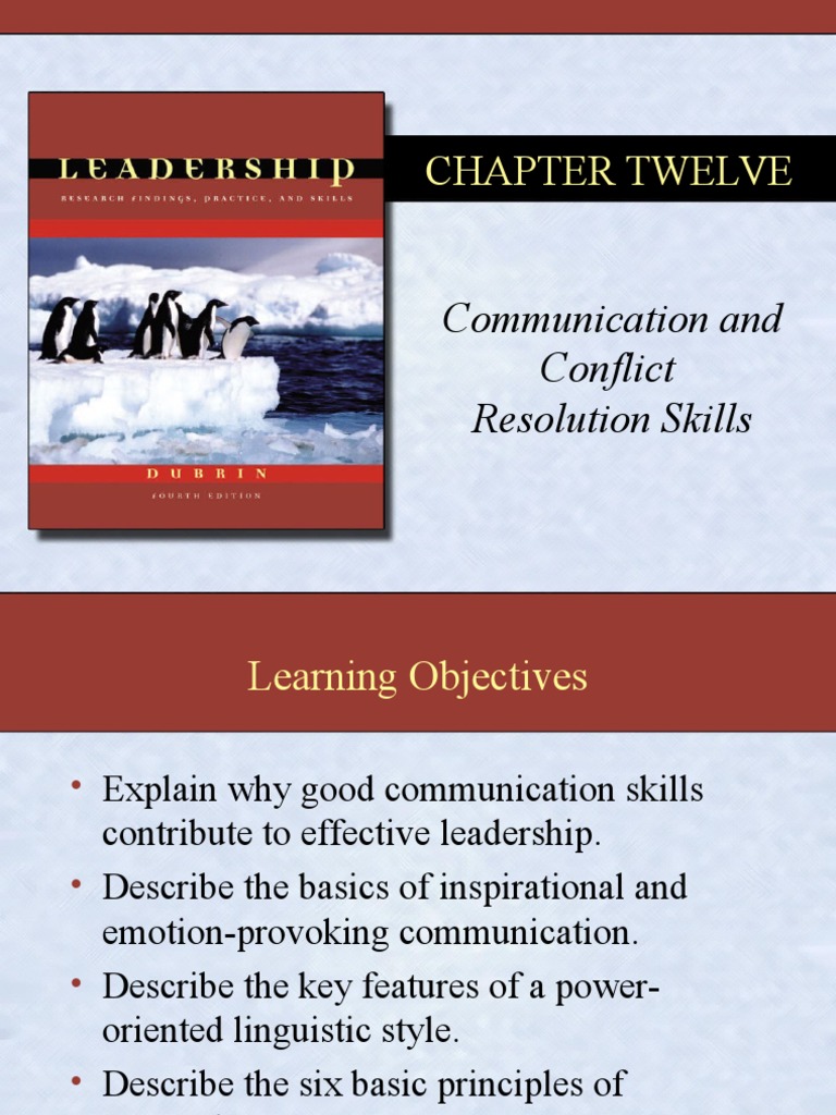Chapter Twelve: Communication and Conflict Resolution Skills | PDF ...