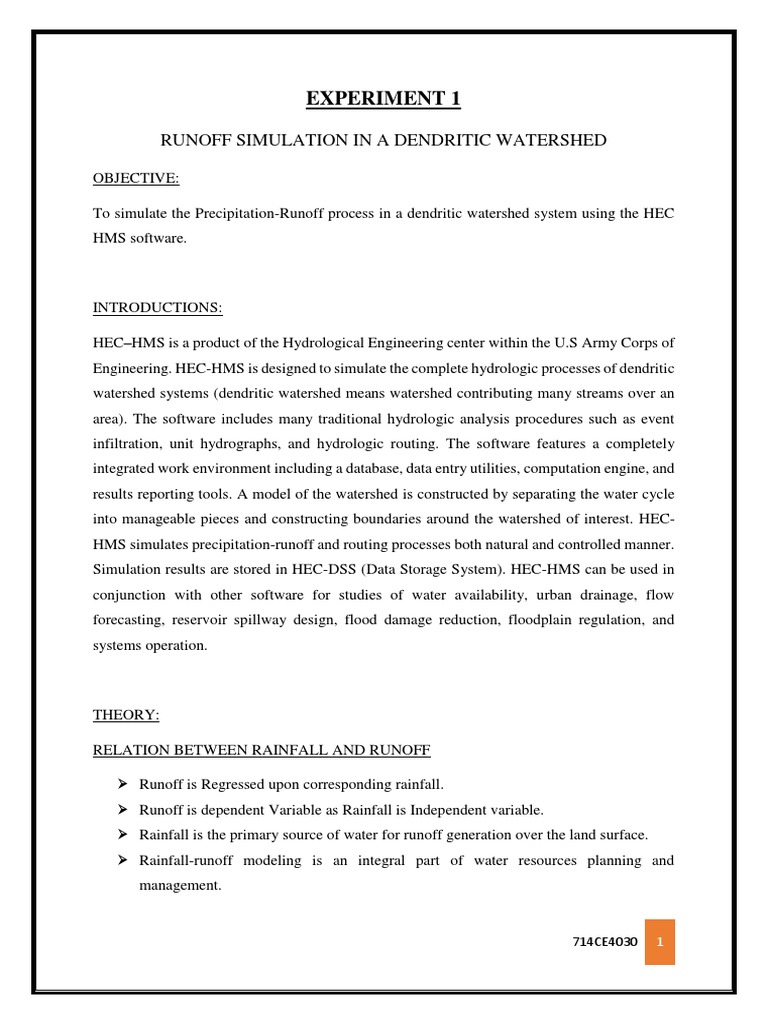 Hec HMS and Hec Ras Experiments | PDF | Drainage Basin | Hydrology