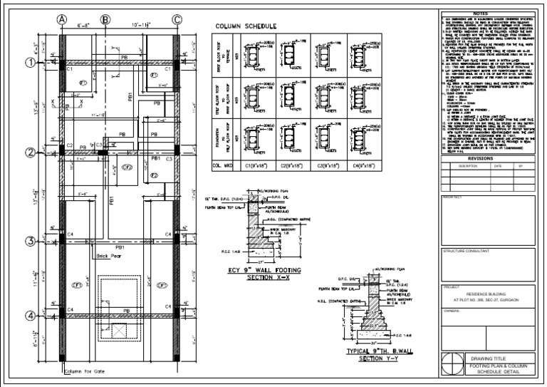 Footing Plan PDF | PDF