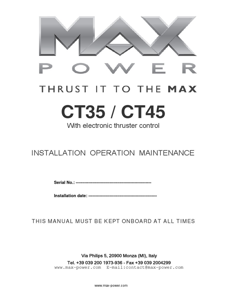 CT35 / CT45: Installation Operation Maintenance | PDF | Technology ...