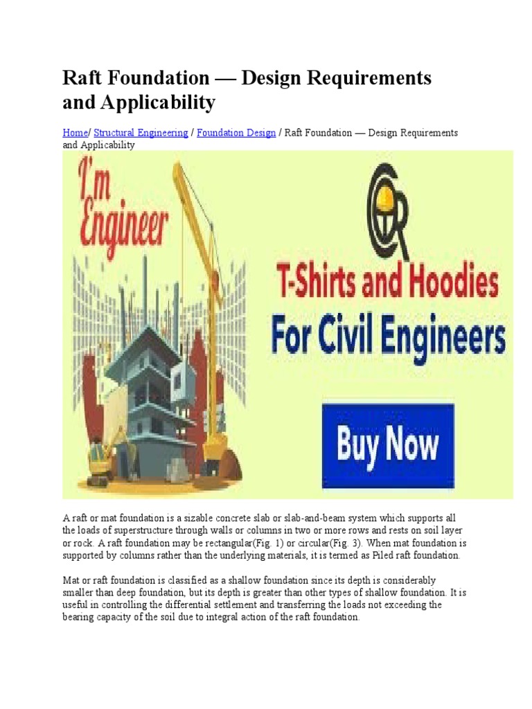 Raft Foundation - Design Requirements and Applicability | PDF