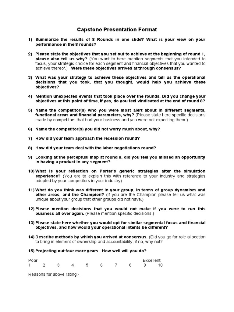 Capstone Presentation Format | PDF | Economies | Psychological Concepts