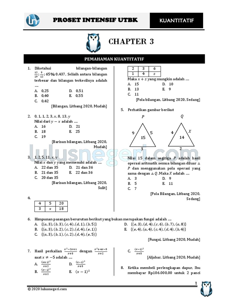 CH 3 Proset Kuantitatif | PDF