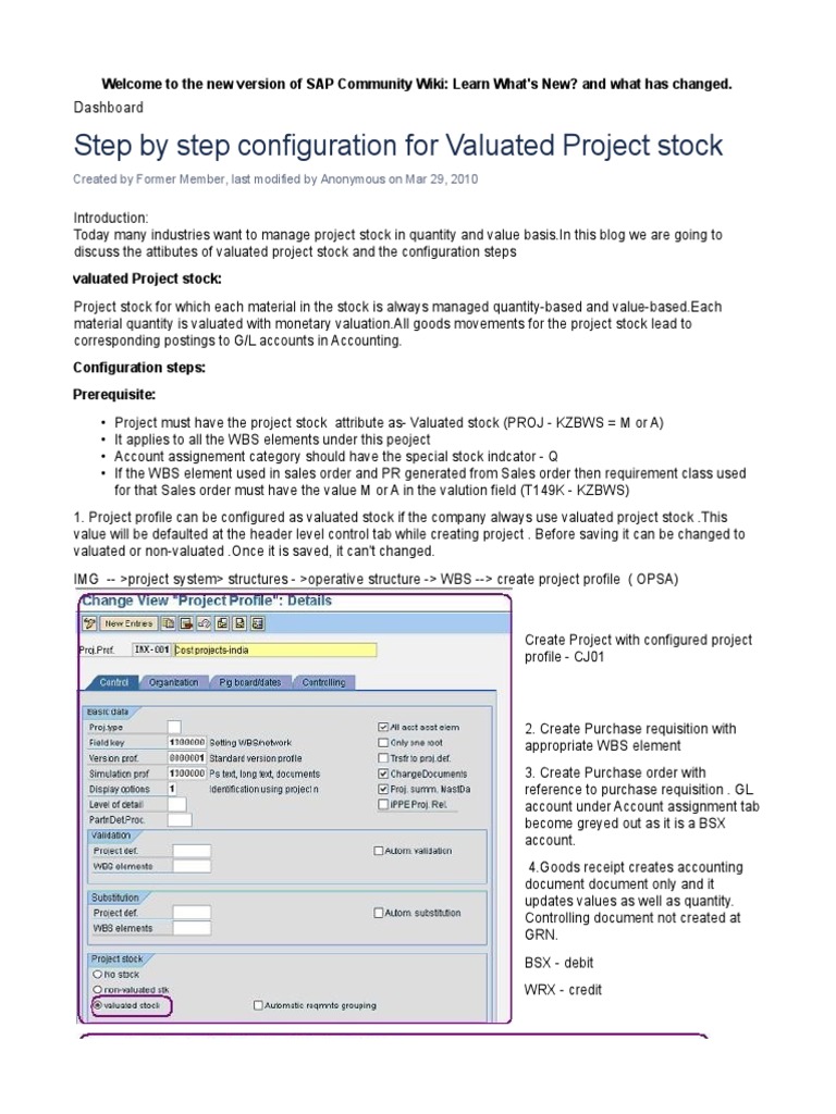 Config Valuation Project Stock WBS PDF | PDF | Valuation (Finance ...