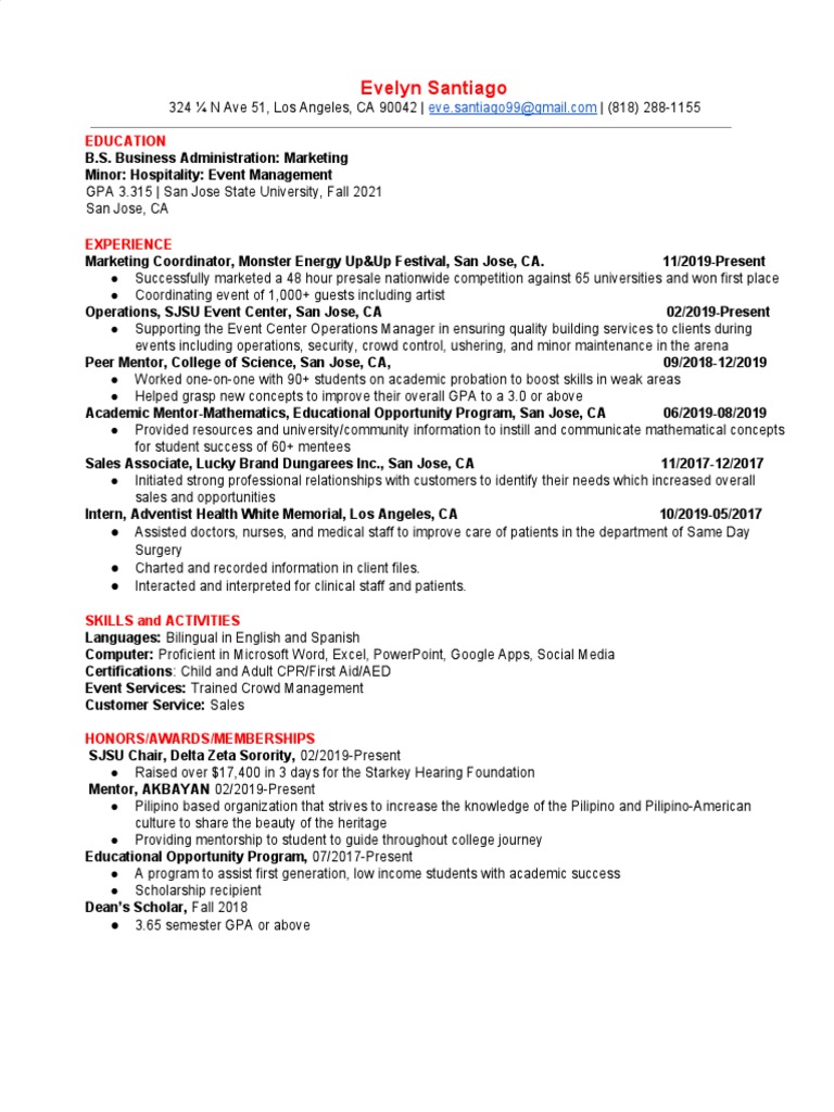 Santiago Evelyn Official Resume 2020 | PDF | Mentorship | Patient