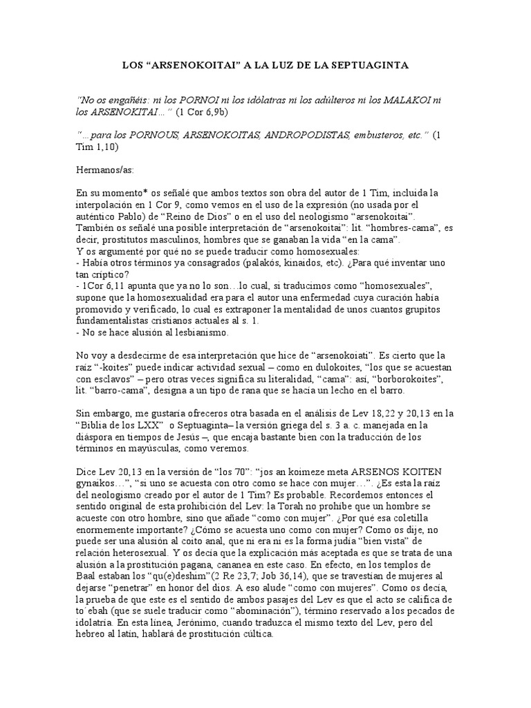 ARSENOKOITAI | PDF | Prostitución masculina | Prostitución