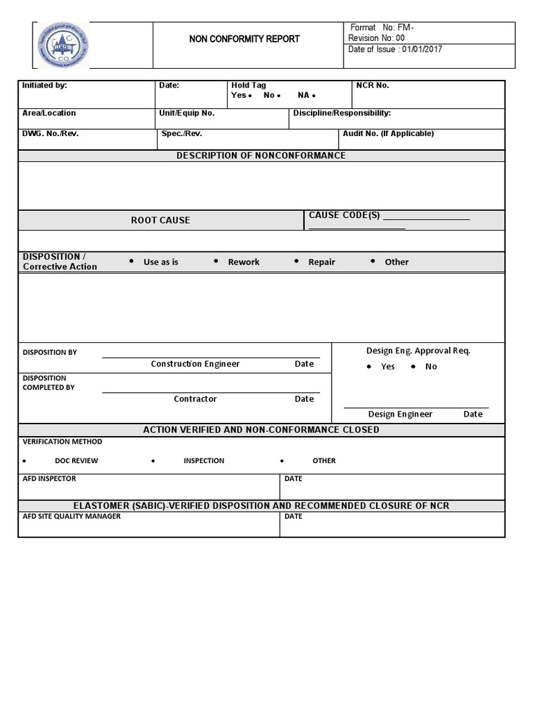 Non Conformity Report | PDF