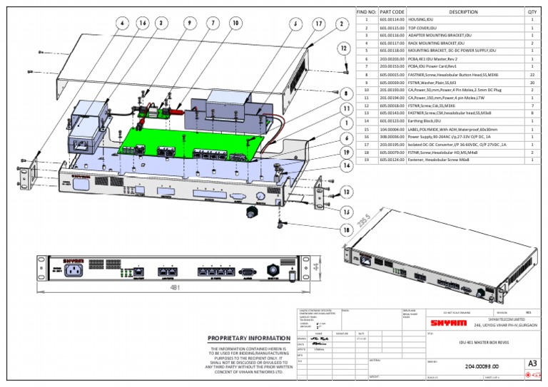 IDU 4E1 Master Box Specifications | PDF | Components | Mechanical ...