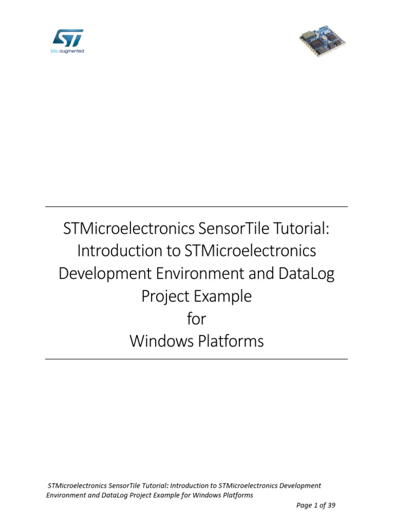 Stmicroelectronics Sensortile Tutorial: Introduction To Stmicroelectronics Development ...