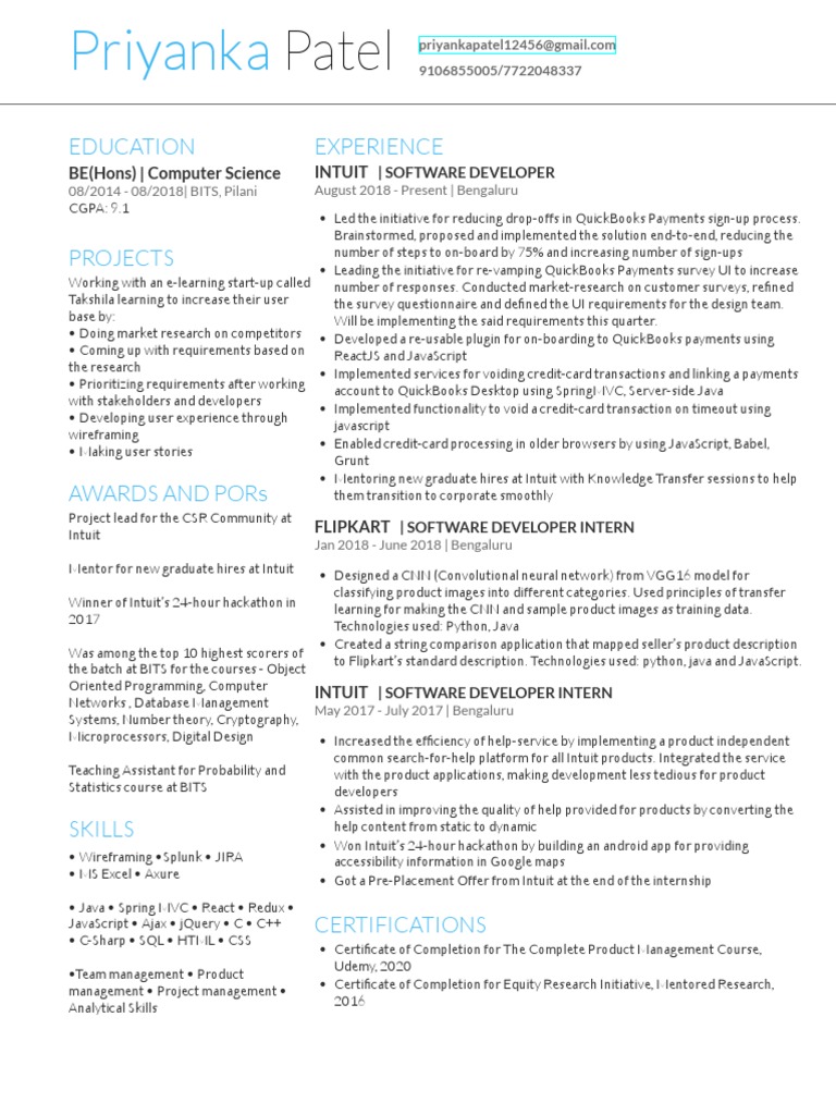 Priyanka Patel Resume 10 Feb PDF | PDF | Business