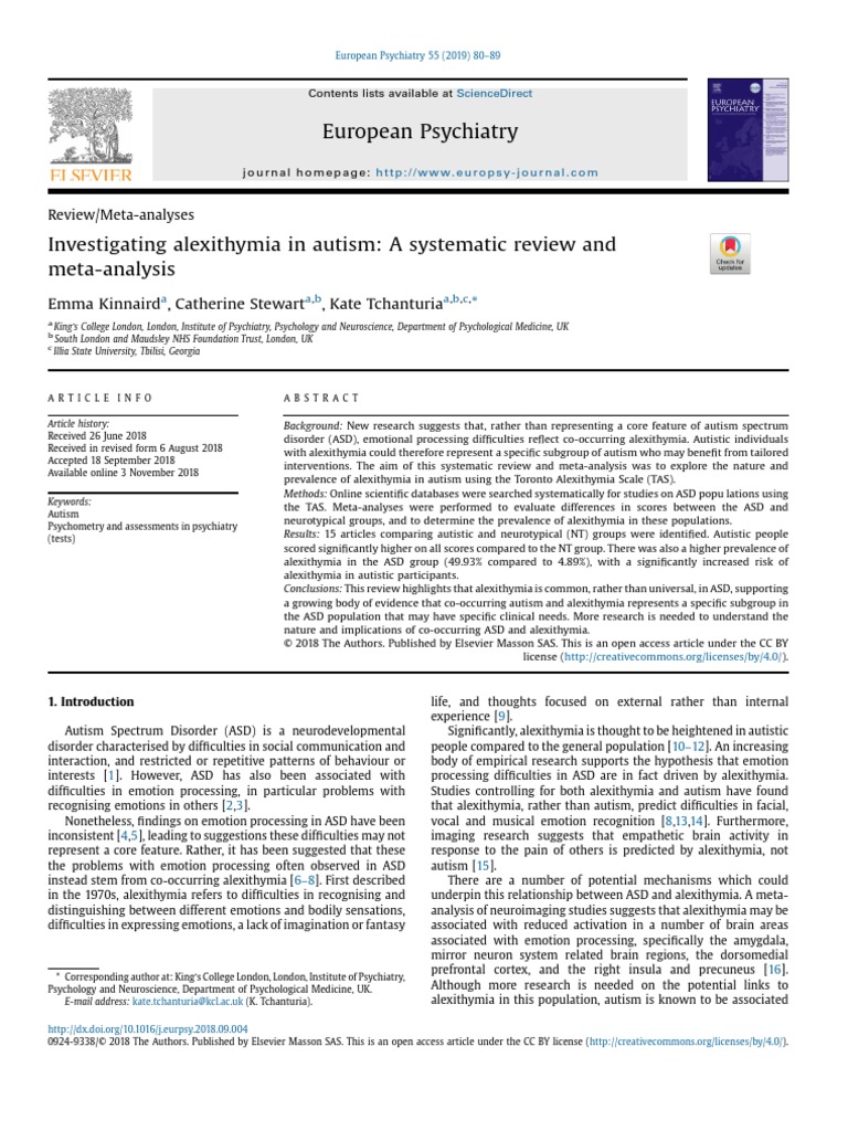 European Psychiatry: Emma Kinnaird, Catherine Stewart, Kate Tchanturia ...