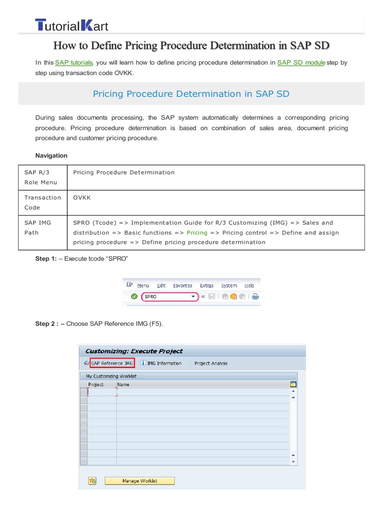 How To Define Pricing Procedure Determination in SAP SD | PDF | Pricing ...