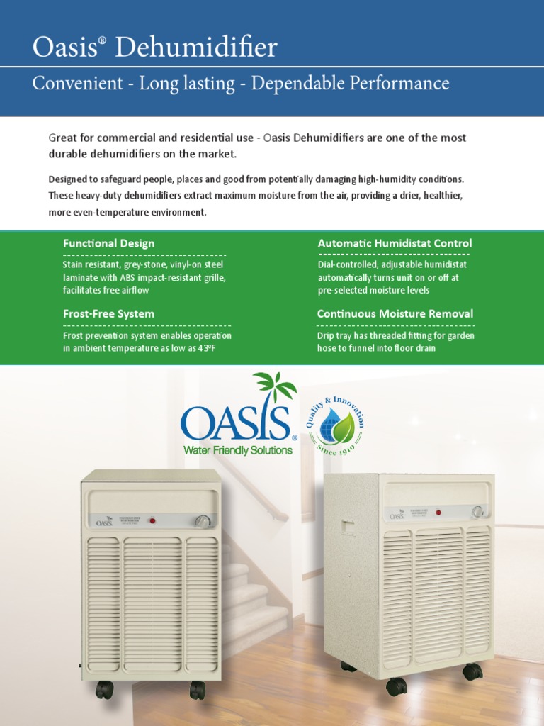 Oasis® Dehumidifier: Convenient - Long Lasting - Dependable Performance ...