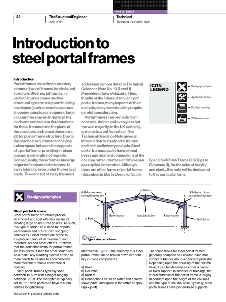 Steel Portal Frame Structures Overview | PDF | Bending | Buckling