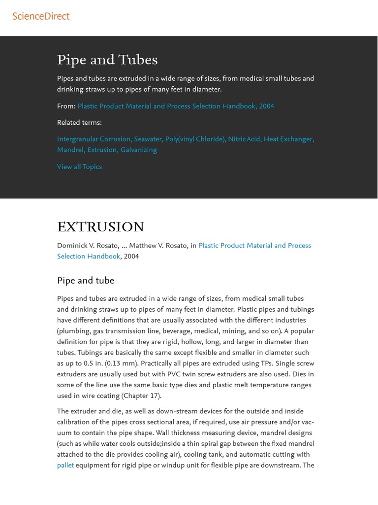 PIPE and Tubes | PDF | Pipe (Fluid Conveyance) | Extrusion