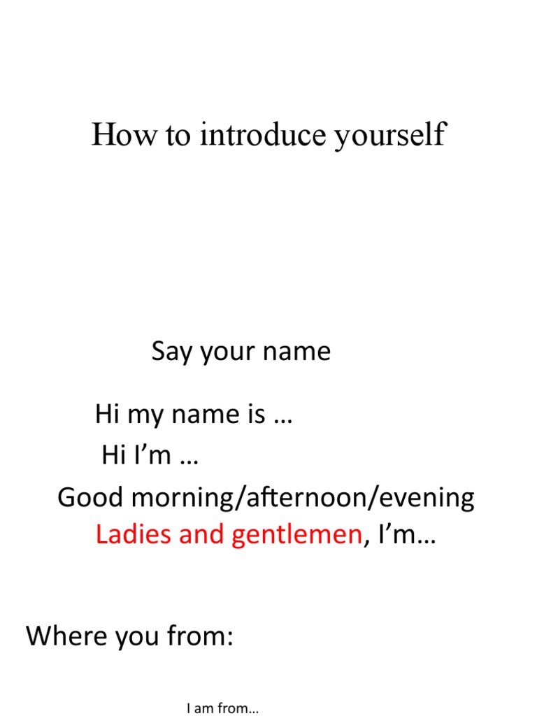 How To Introduce Yourself | PDF