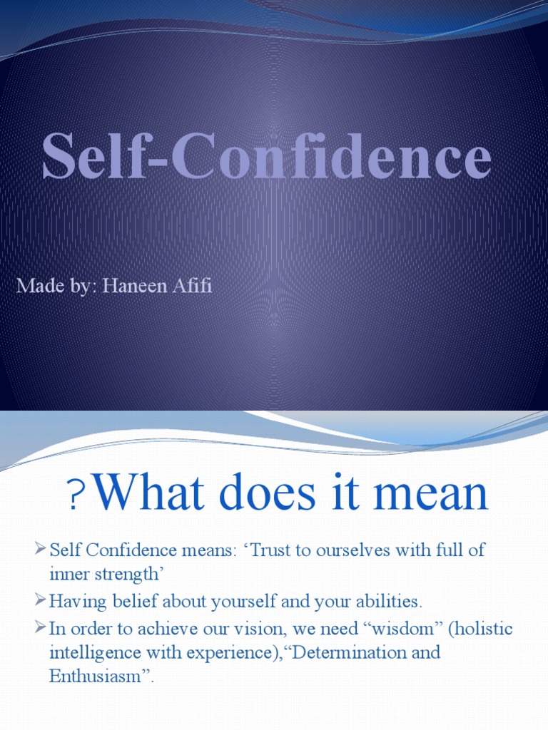 Self Confidence | PDF