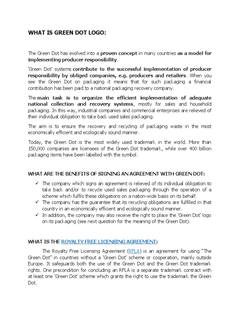 What Is Green Dot Logo | PDF | Business | Waste